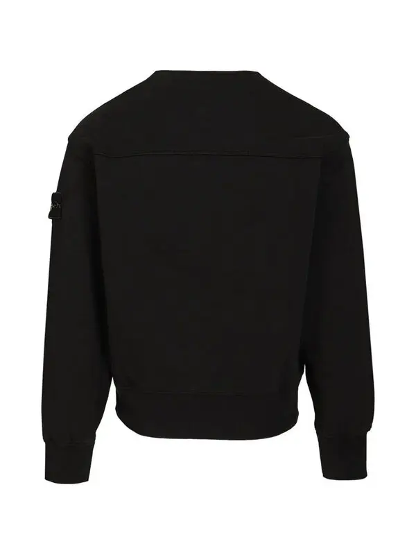 Stone Island Organic Cotton Fleece Cardigan Sweatshirt