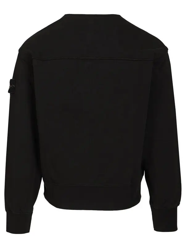 Stone Island Organic Cotton Fleece Cardigan Sweatshirt