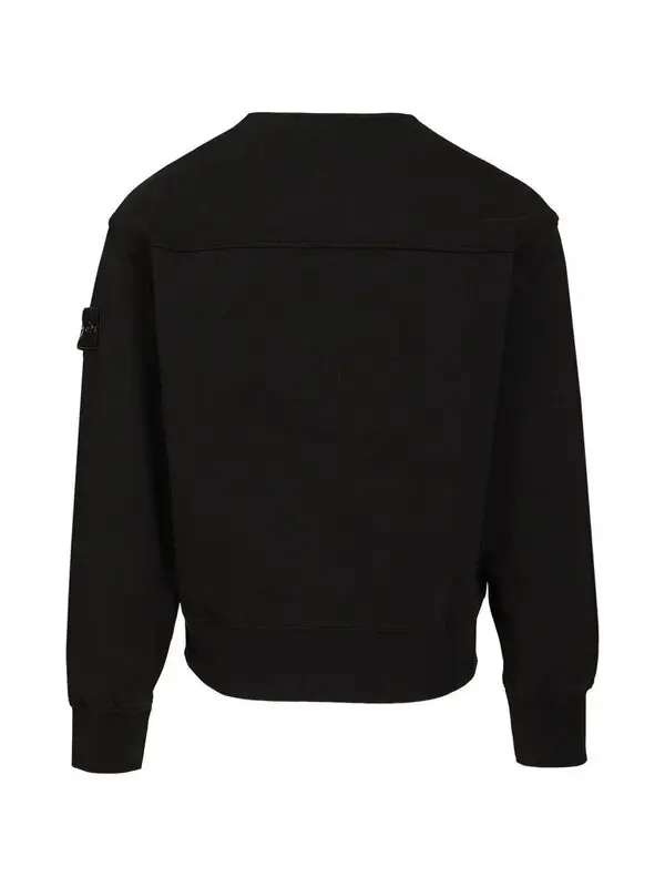 Stone Island Organic Cotton Fleece Cardigan Sweatshirt