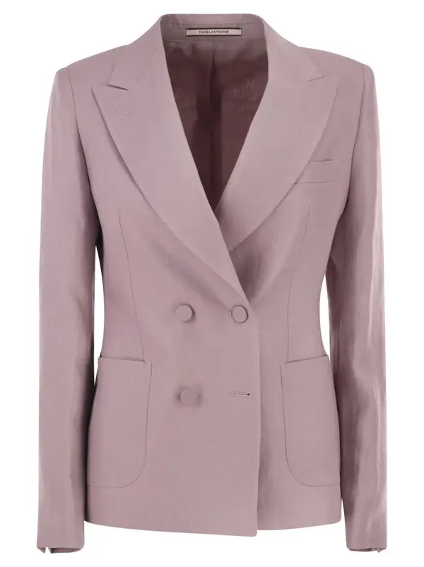 Tagliatore Double-breasted Linen Waistcoat - Pink