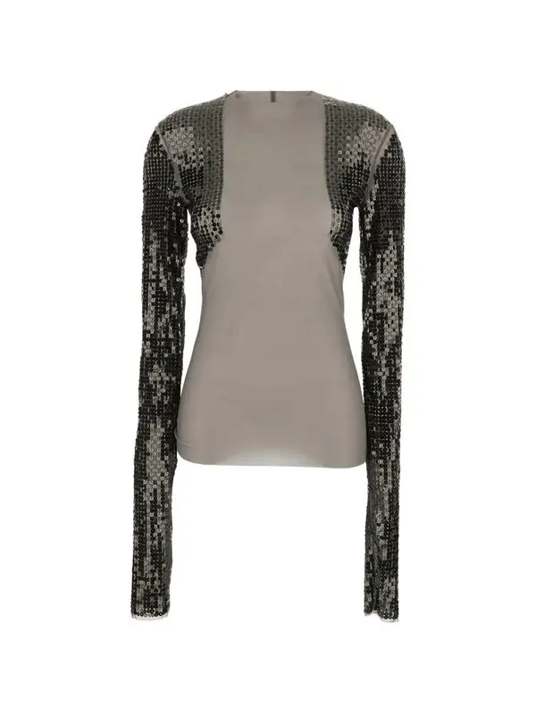 Rick Owens Sequin-embellished Top - Silver