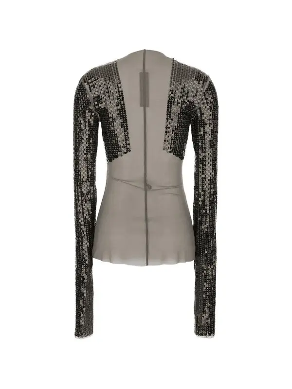 Rick Owens Sequin-embellished Top - Silver