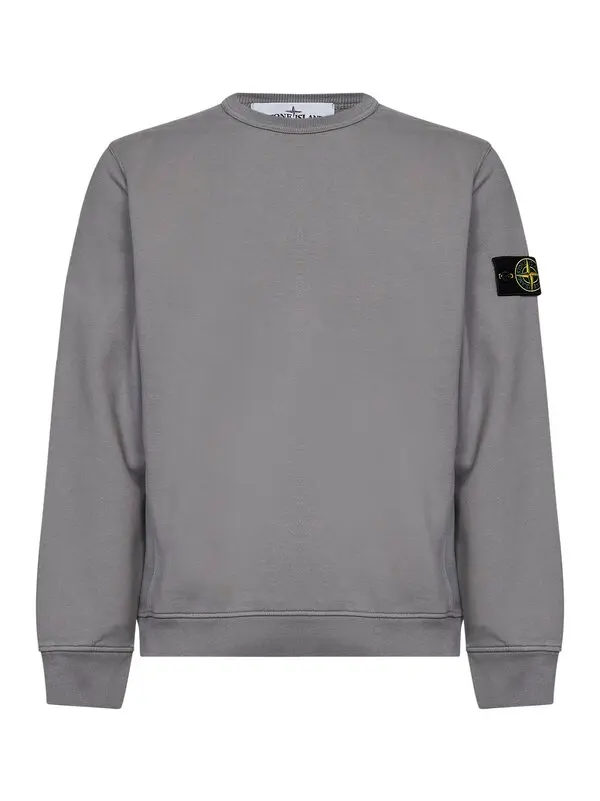 Stone Island Grey Organic Stretch Cotton Crewneck Sweatshirt