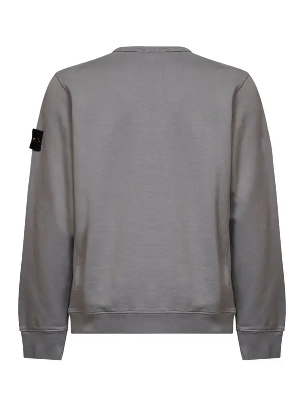 Stone Island Grey Organic Stretch Cotton Crewneck Sweatshirt