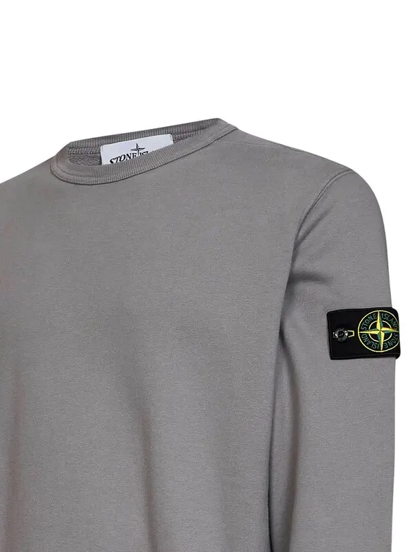 Stone Island Grey Organic Stretch Cotton Crewneck Sweatshirt
