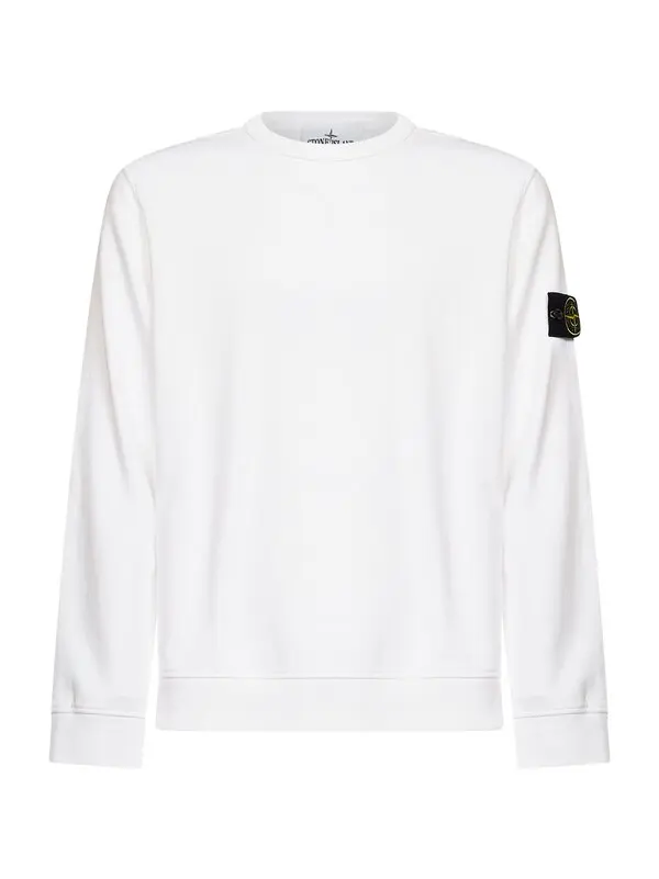 Stone Island White Organic Stretch Cotton Crewneck Sweatshirt - Multicolor