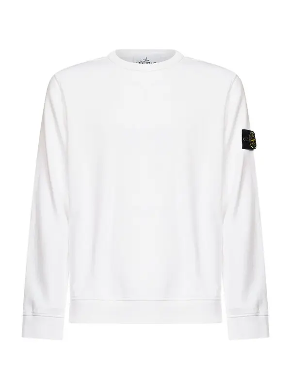 Stone Island White Organic Stretch Cotton Crewneck Sweatshirt - Multicolor