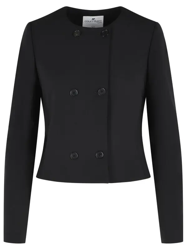 COURREGES Wool Blend Jacket - Black