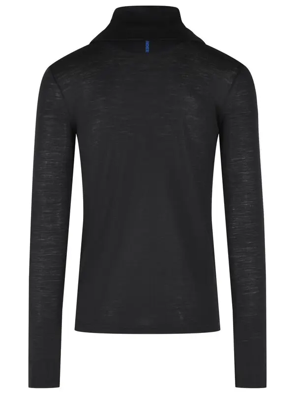 JIL SANDER Virgin Wool Blend Long Sleeve T-shirt - Black