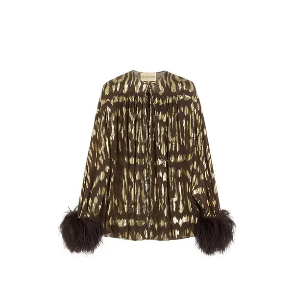 Valentino Garavani Metallic Jacquard Shirt - Brown