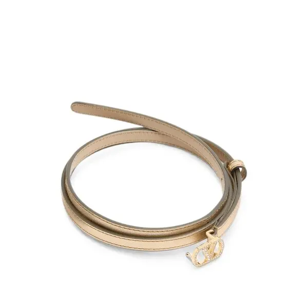 Valentino Garavani Vlogo Signature Laminated Calfskin Belt