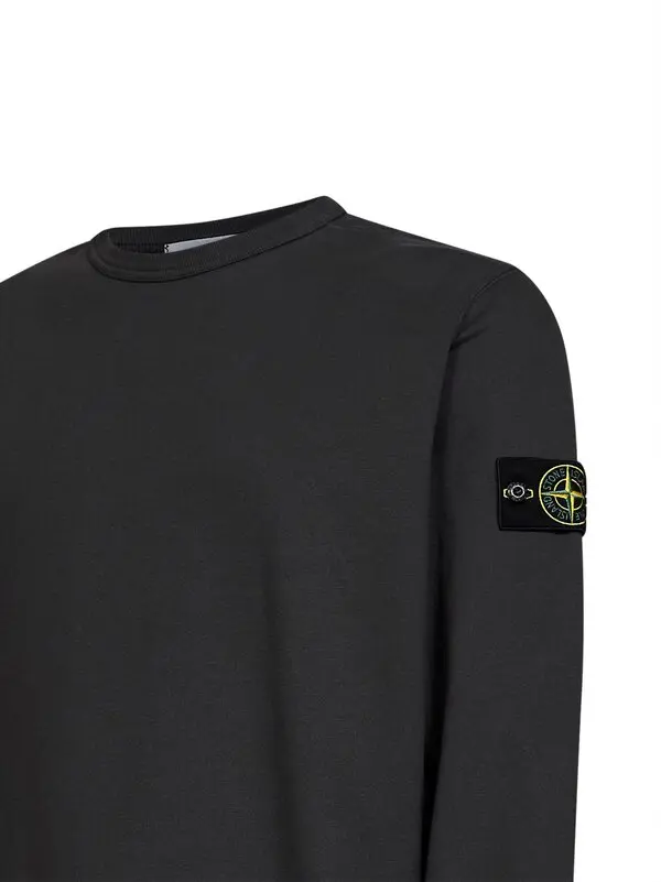 Stone Island Lead Grey Organic Stretch Cotton Crewneck Sweatshirt - Multicolor