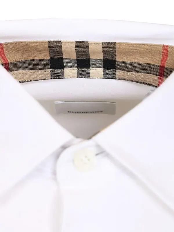 Burberry Slim Fit Shirt In Stretch Cotton - White