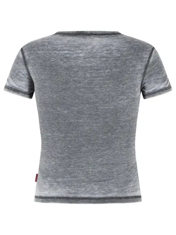 DIESEL® Grey Cotton Blend Jersey T-shirt - Gray
