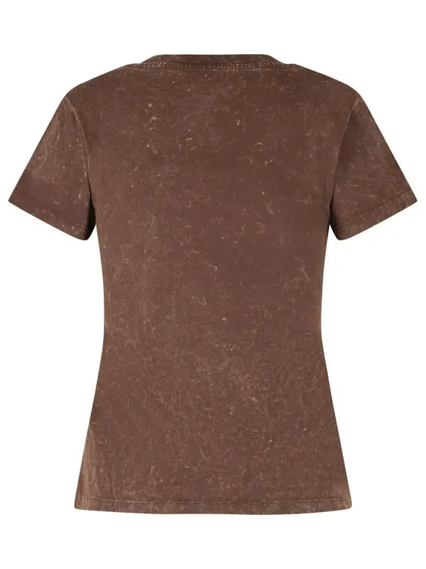 GANNI Cotton T-shirt - Brown