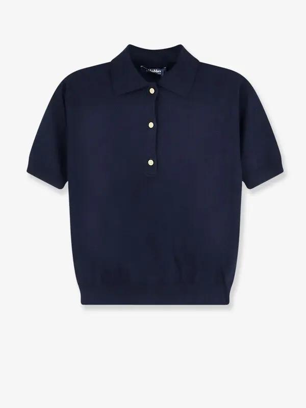 Max Mara Smmpomposa Cotton, Silk And Cashmere Polo Shirt - Blue