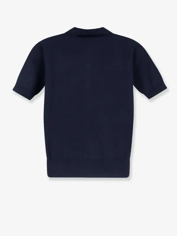 Max Mara Cotton, Silk And Cashmere Polo Shirt - Blue