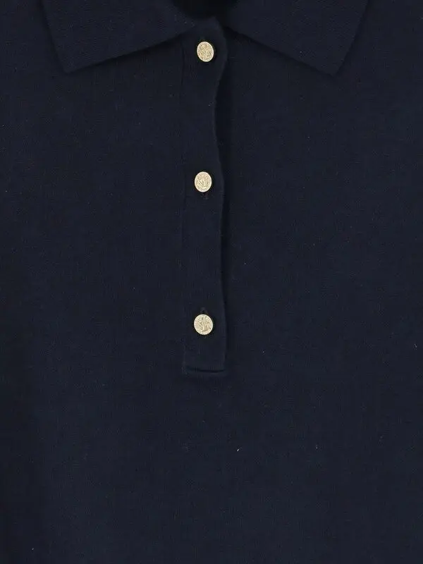 Max Mara Cotton, Silk And Cashmere Polo Shirt - Blue