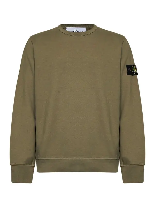 Stone Island Military Green Organic Stretch Cotton Crewneck Sweatshirt - Multicolor