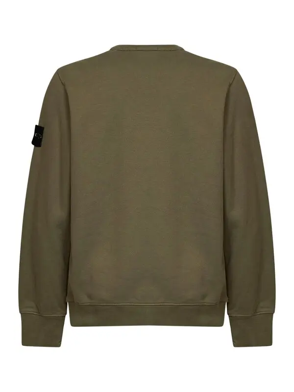 Stone Island Military Green Organic Stretch Cotton Crewneck Sweatshirt - Multicolor