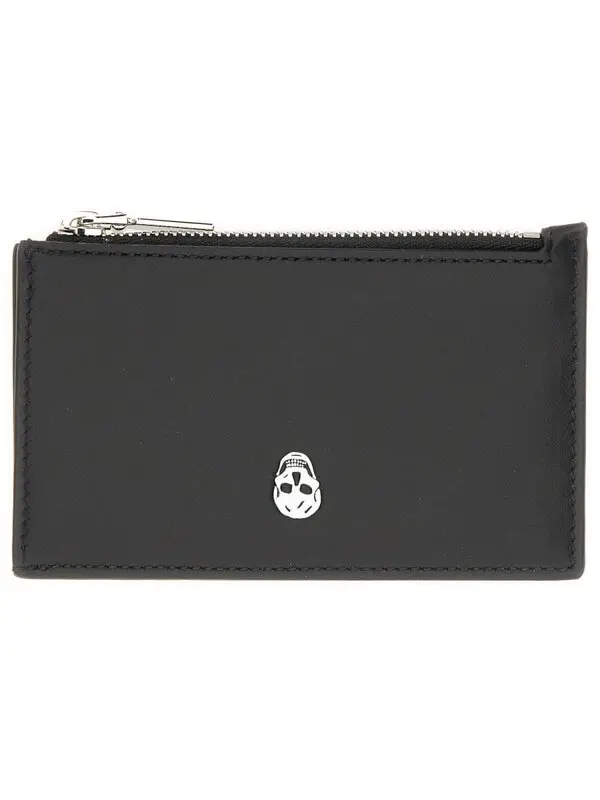 Alexander McQueen Card Holder Skull - Black