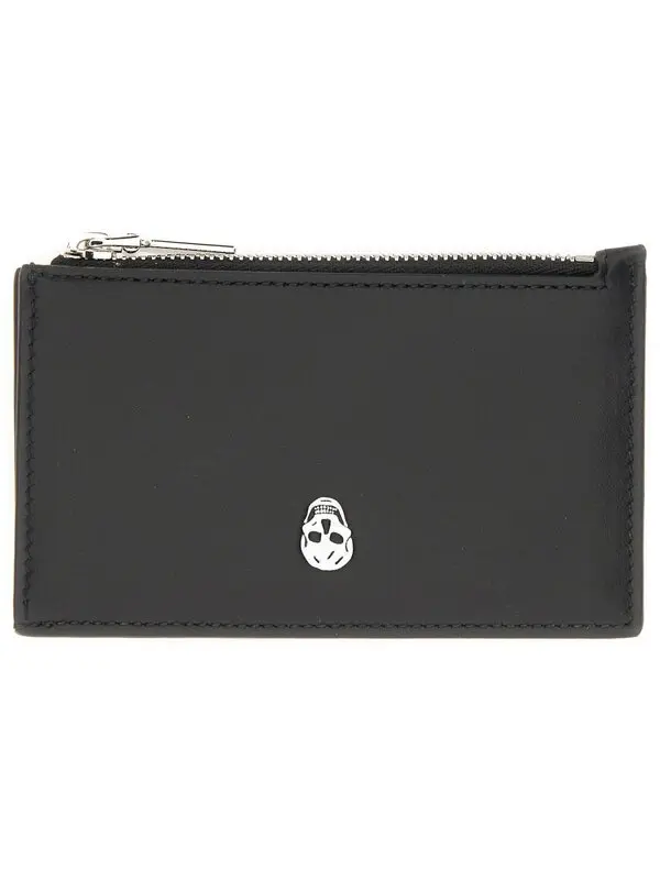 Alexander McQueen Card Holder Skull - Black