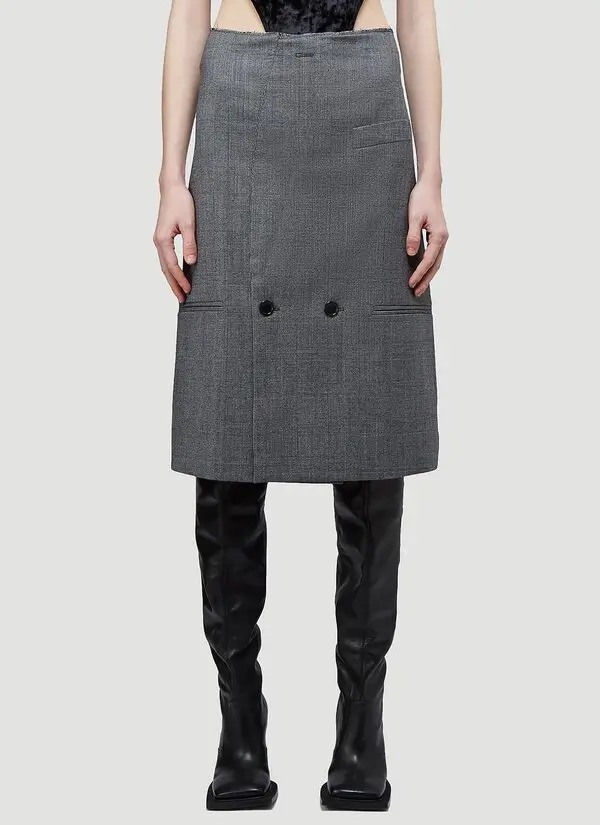 Vetements Tailored Pencil Skirt - Gray