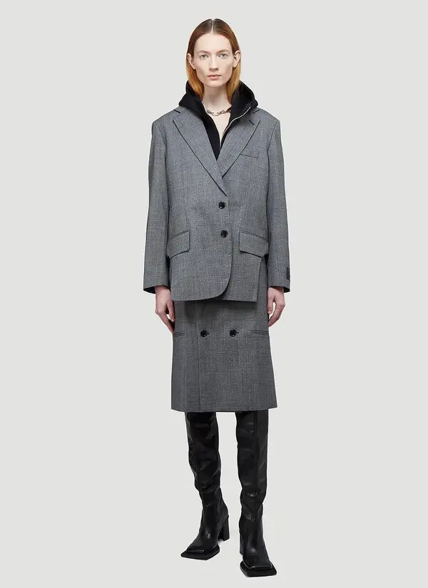 Vetements Tailored Pencil Skirt - Gray