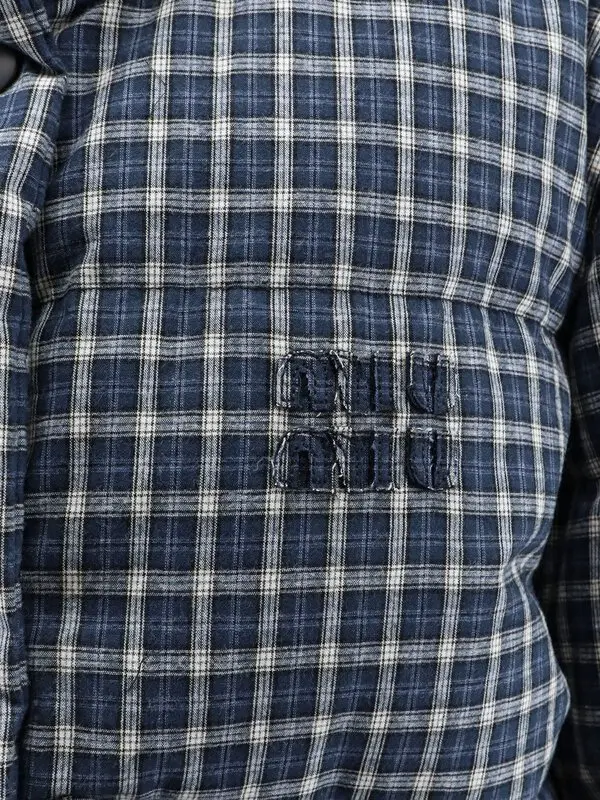 Miu Miu Reversible Madras Flannel Down Jacket
