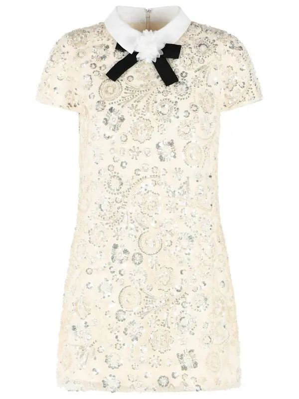 SELF-PORTRAIT Polyester Mini Dress - Cream