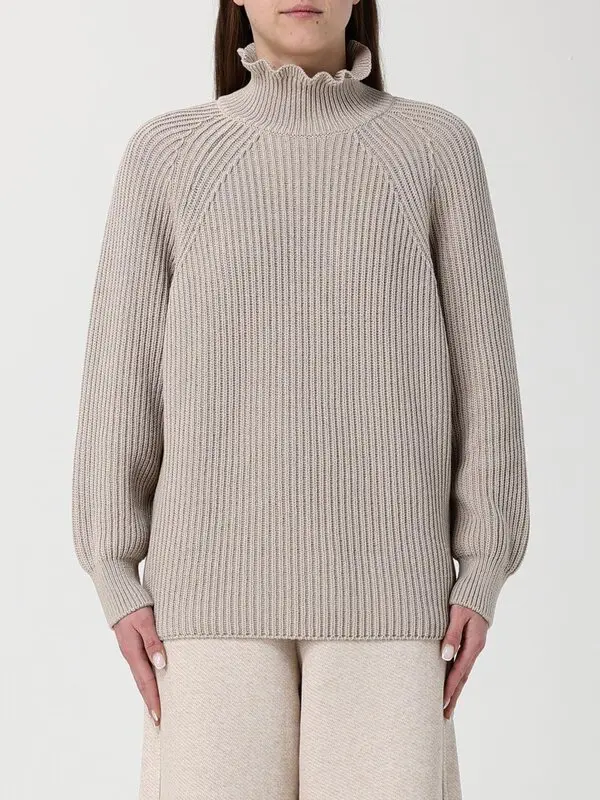 Max Mara Cotton Turtleneck Sweater - Gray