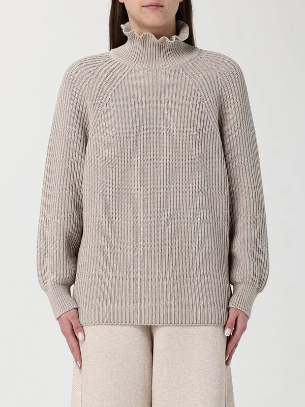 Max Mara Cotton Turtleneck Sweater - Gray