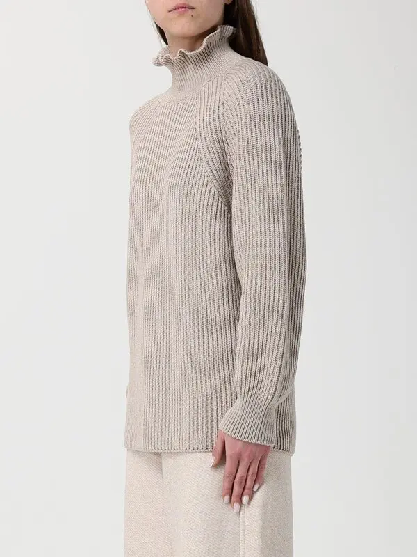Max Mara Cotton Turtleneck Sweater - Gray