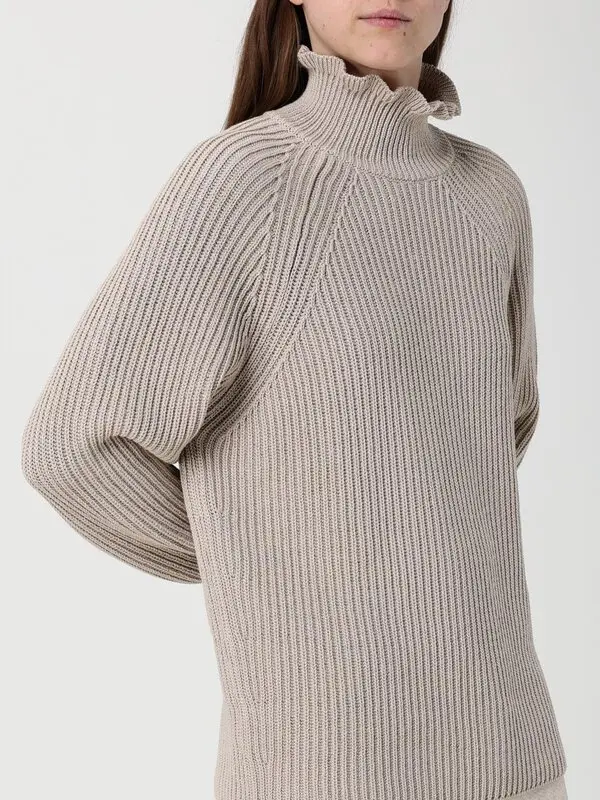 Max Mara Cotton Turtleneck Sweater - Gray