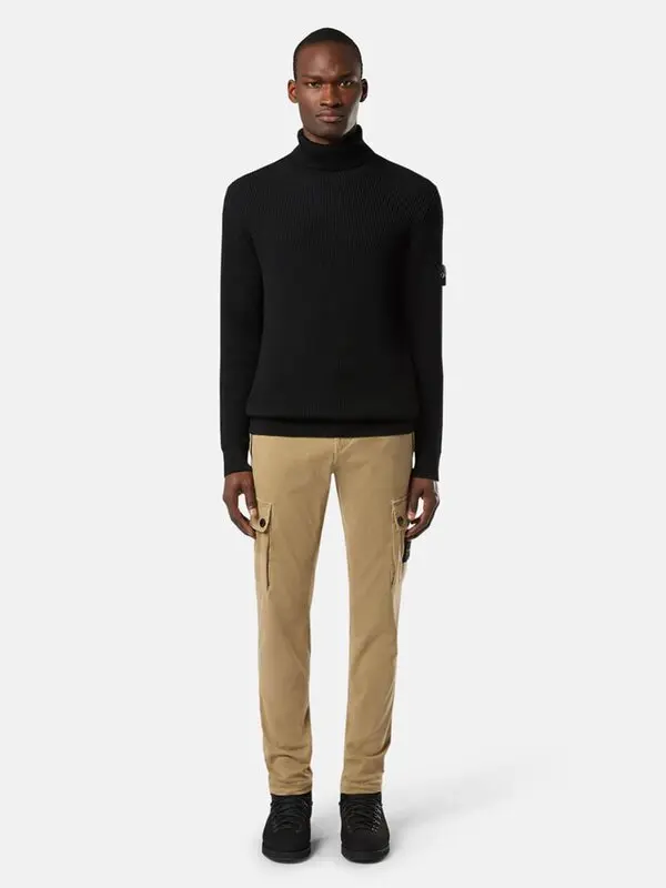 Stone Island Ribbed Wool Turtleneck Pullover