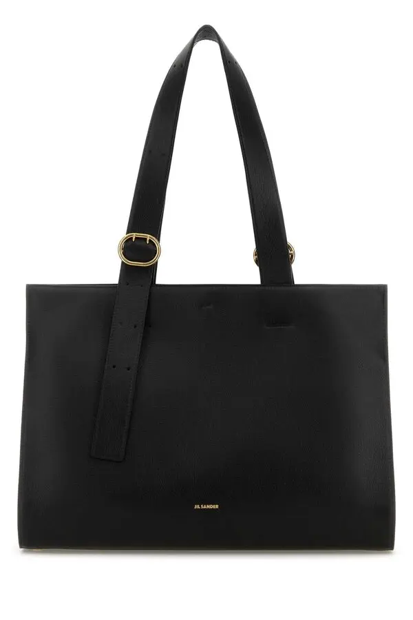 JIL SANDER Leather Shopping Bag - Black