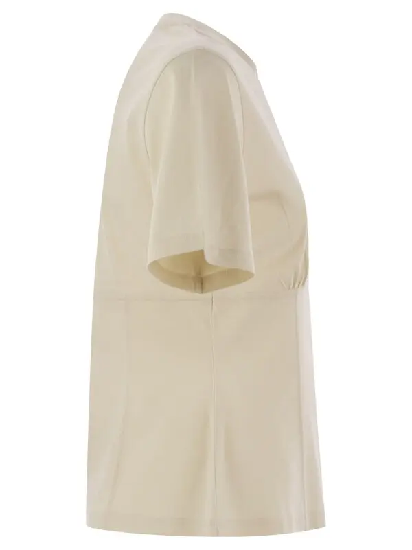 Moncler Cotton T-shirt With Handmade Beads - Cream