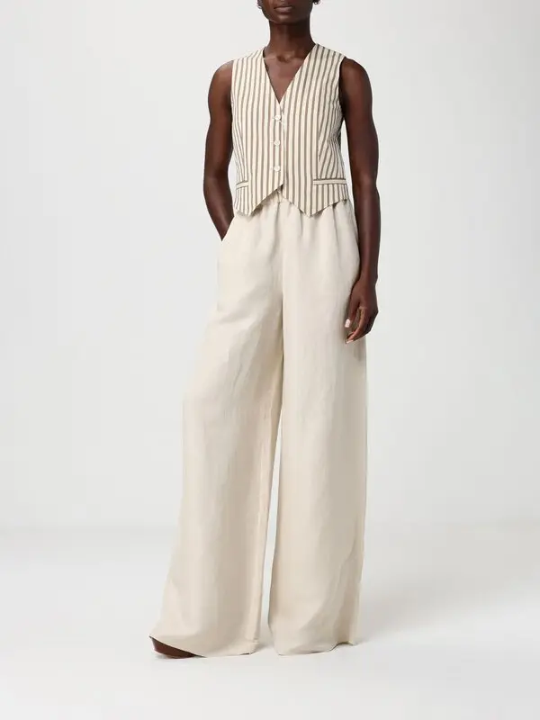 Max Mara Striped Cotton And Silk Tailored Vest
