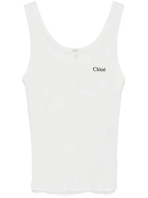 Chloé Logo Cotton Top - Multicolor
