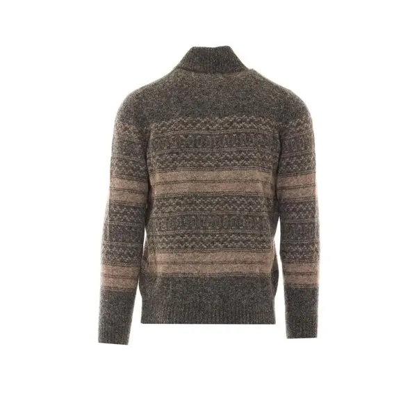 Brunello Cucinelli Nordic Jacquard Cardigan - Brown