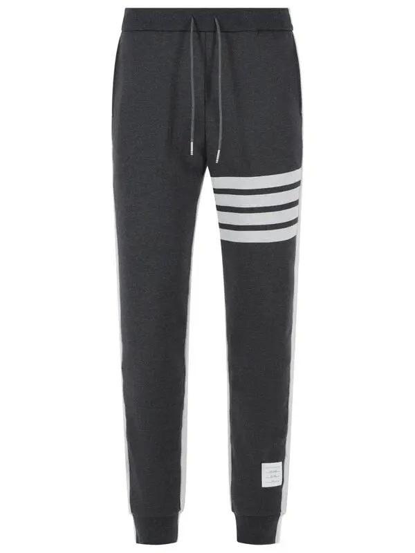 Thom Browne Colorblock 4 Bar' Grey Cotton Pants