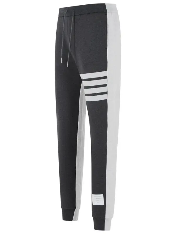 Thom Browne Colorblock 4 Bar' Grey Cotton Pants