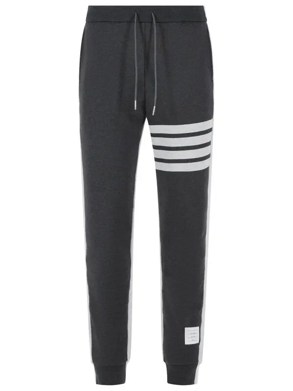 Thom Browne Colorblock 4 Bar' Grey Cotton Pants - Gray