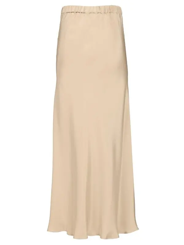 Max Mara Long Silk Skirt - Cream