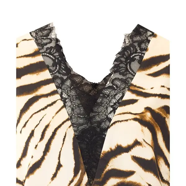 GANNI Printed Satin Top
