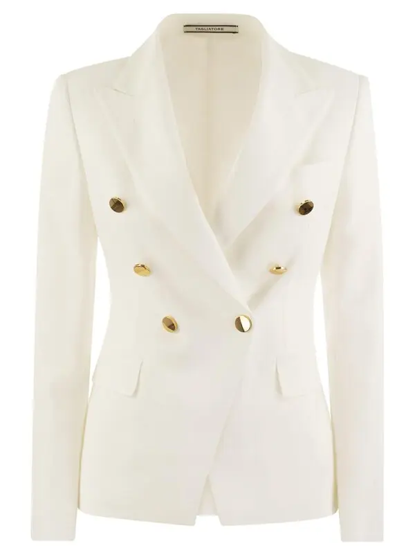 Tagliatore Alicya Double-breasted Jersey Blazer - White