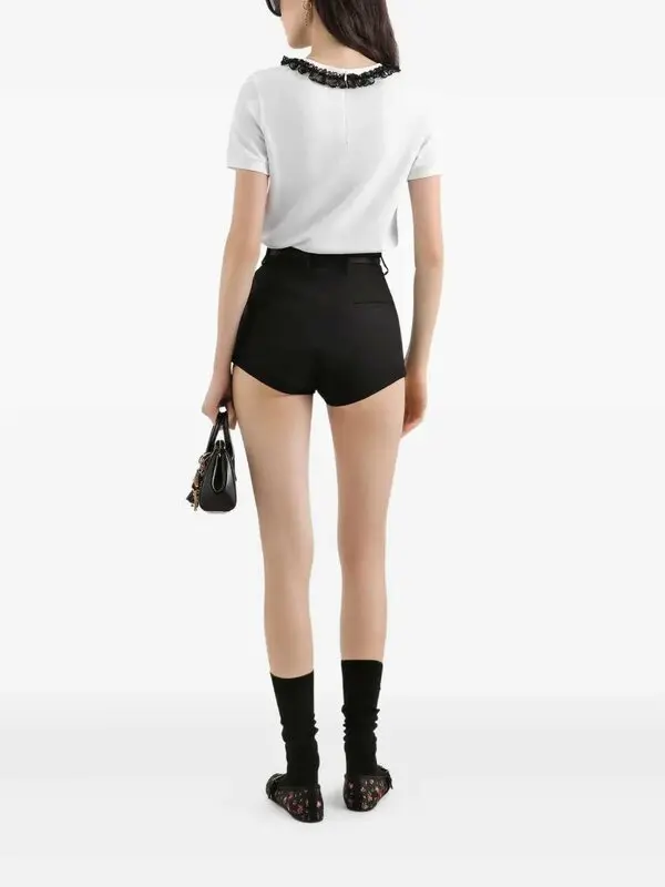Dolce & Gabbana Ruffled Lace-trim T-shirt