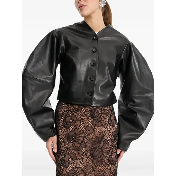 ROTATE BY BIRGER CHRISTENSEN Leather Jacket - Black