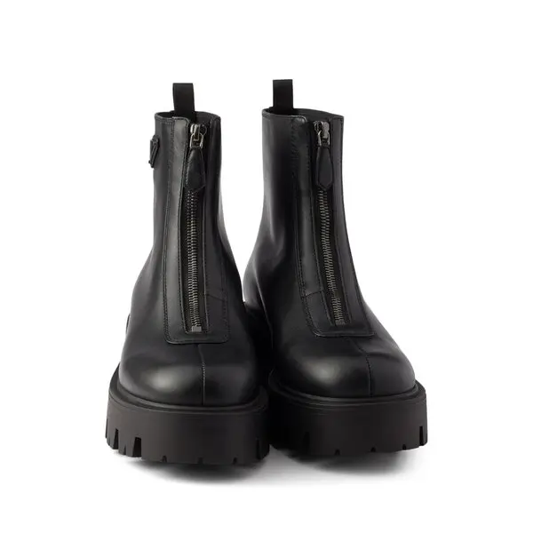 Prada Leather Lug Sole Booties
