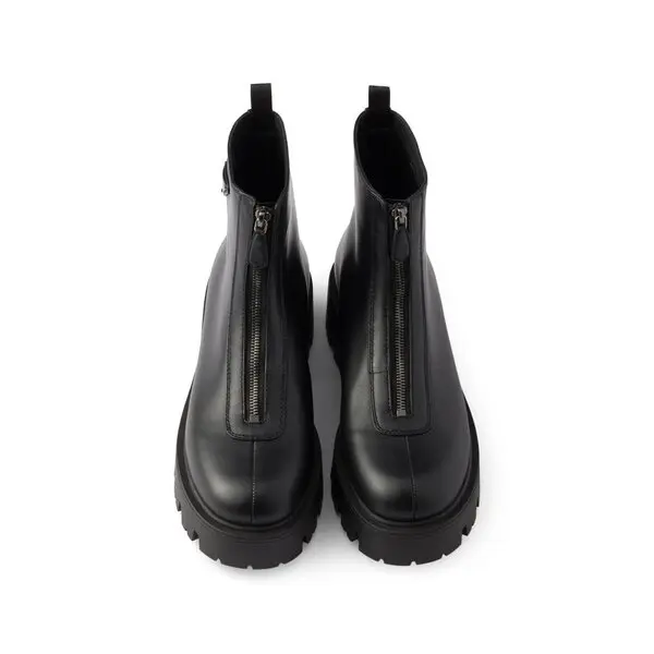 Prada Leather Lug Sole Booties